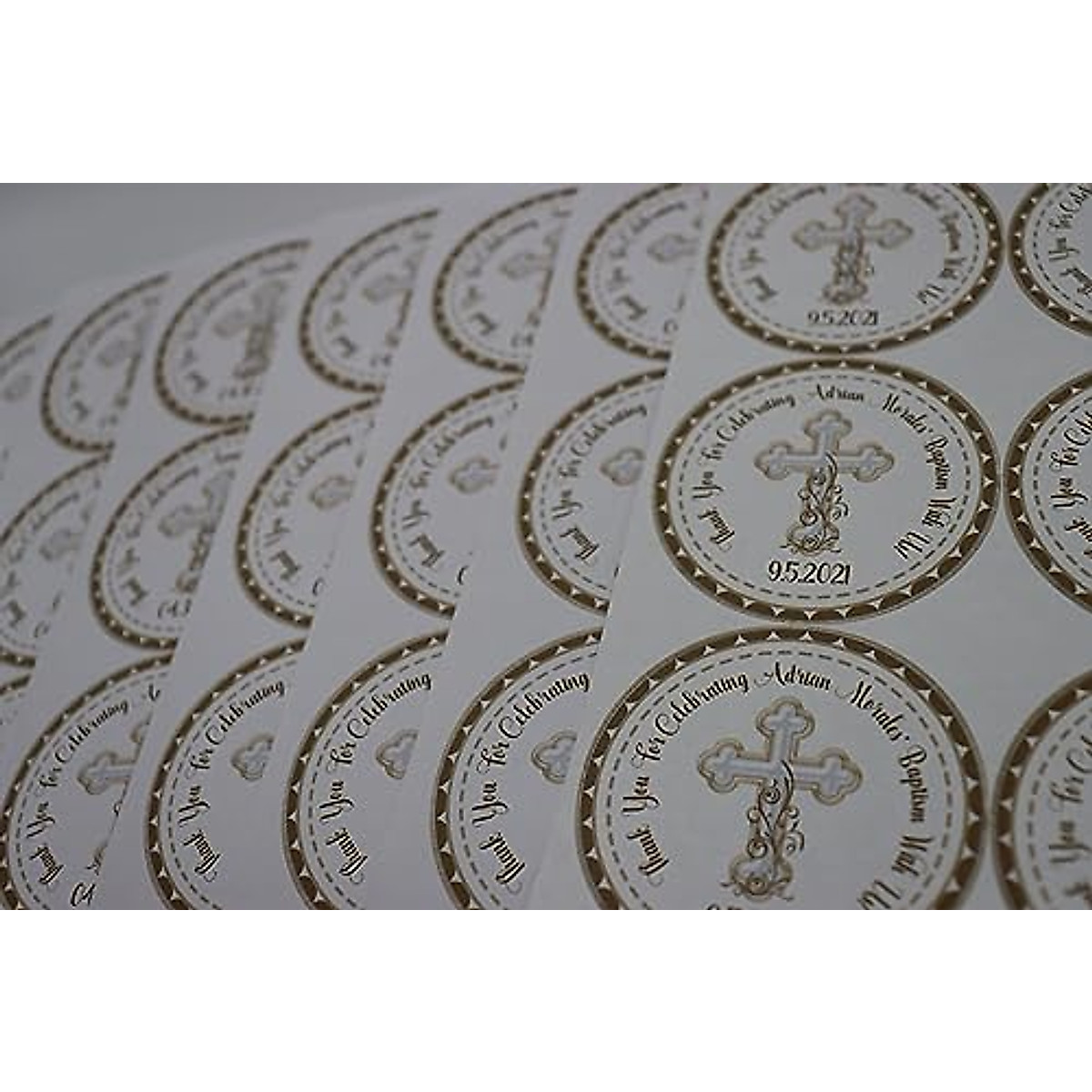 Gender Neutral Cross Stickers For Baptism, Christening, Baby Dedication, First Communion or Confirmation