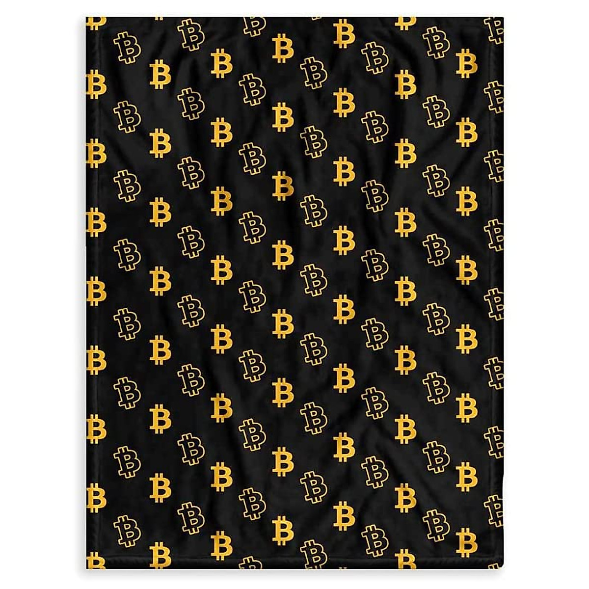Seamless Bitcoin Cryptocurrency Blanket Bitcoin Fleece Blanket Sherpa Blanket Woven Blanket for Men Gifts for Him, Multicolor, 50x60IN