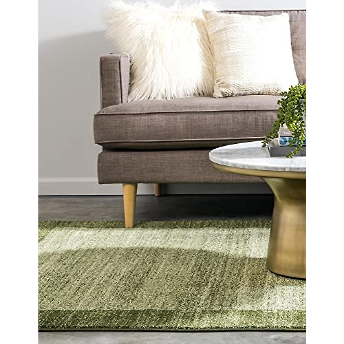 Rugs.com Angelica Collection Rug – 4' x 6' Light Green Medium Rug Perfect for Entryways, Kitchens, Breakfast Nooks, Accent Pieces