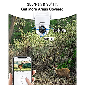 ANRAN 3/4G LTE Cellular Security Camera Outdoor Wireless, Solar Cellular Camera No WiFi Needed Pan Tilt 360°View, Smart Motion Activated, SIM&SD Card Included, 2K HD, PIR Human Detection, G01 (White)