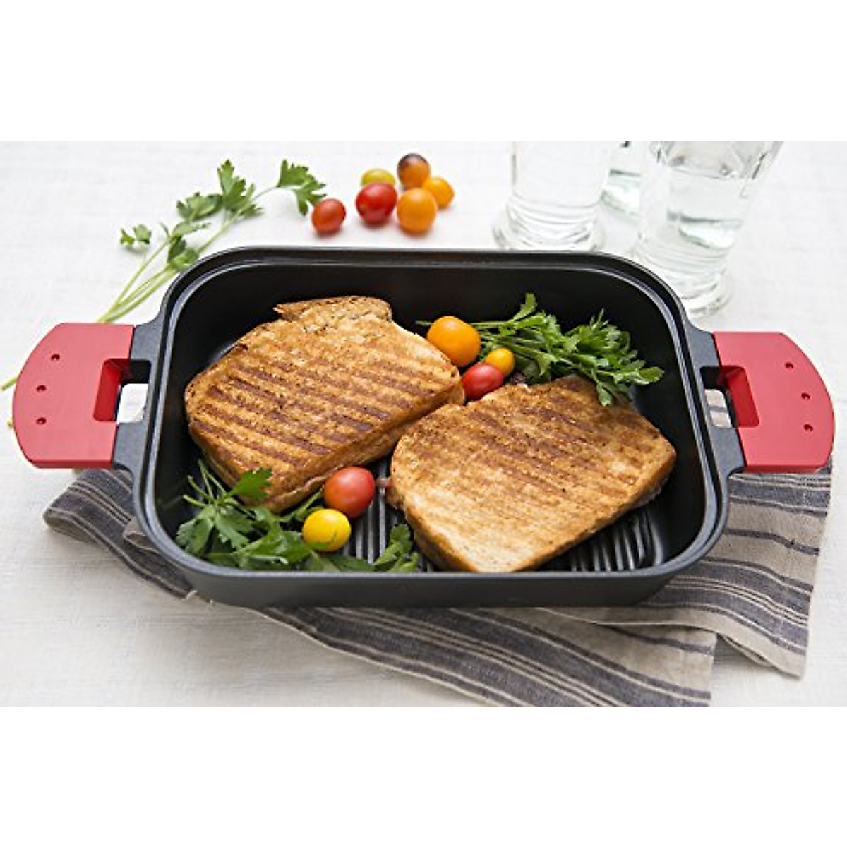 UchiCook Steam Grill Metal Cover, Red