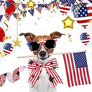 3 Rolls Patriotic Wired Ribbons Independence Day Ribbon Patriotic Stripe Wired Ribbon USA Flag Star Ribbon 4th of July Ribbons for Memorial Day, Veterans Day, 4th of July, President's Day Decors