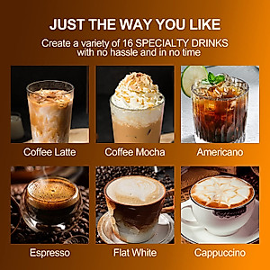 Mcilpoog WS-203 Super-automatic Espresso Coffee Machine With Smart Touch Screen For Brewing 16 Coffee Drinks