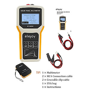 Upgrade 1600W Solar Panel Tester MPPT Photovoltaic Panel Multimeter Upgraded EY-1600W with Ultra Clear LCD Display, Smart MPPT Tools for Testing Solar PV Panel Data and Troubleshooting (EY-1600W)…