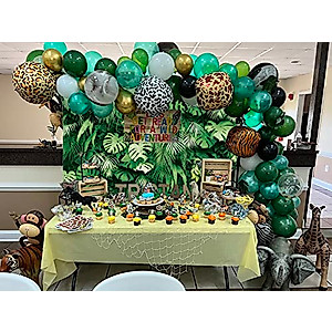 Tropical Palm Leaves Photography Backdrop for Picture 7x5FT Summer Jungle Safari Plants Photo Background Hawaiian Luau Party Decor Banner Baby Shower Birthday Party Supplies (84x60 inch)