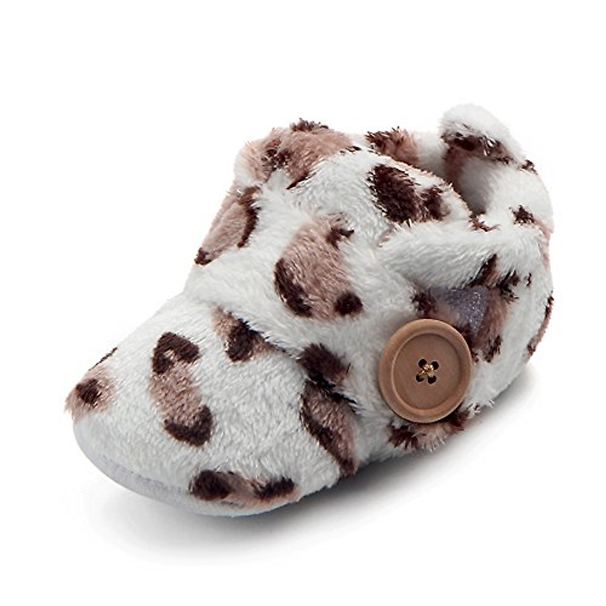 Newborn Boy Girl Soft Fleece Booties First Walkers Baby Shoes Warm Winter Socks House Shoes (3-6Month, Brown)
