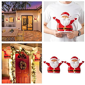 2 Pack Christmas Santa Porch Light Covers Outdoor Light Covers Flexible Light Covers For Front Door, Lamps Corridors Parties Christmas Decorations Outside Christmas Gifts 2023 (Red, One Size)
