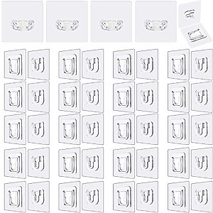 Pufai Smart Hook Double Sided Adhesive Bathroom Kitchen Office Hanger Transparent Hanger Waterproof 5 Set 10 Pieces