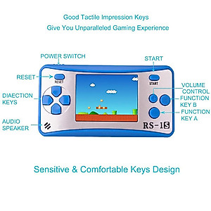 ZTING 2.5LCDD Handheld Children's Game Machine, Built-in 168 Old School Games Retro Arcade Game Player Boy Birthday Gift,Blue