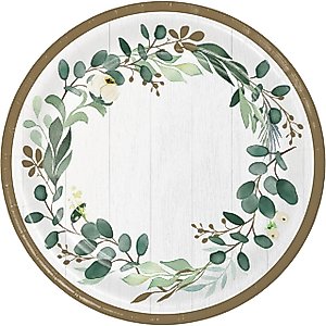 Creative Converting Eucalyptus Paper Plates, 9", Multi-color