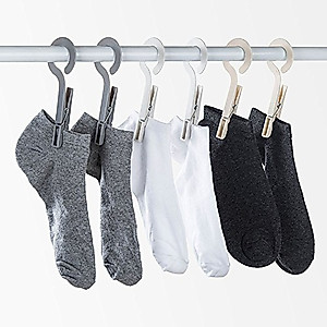 JCBIZ 12-Pack Drying Clips Laundry Hooks, Portable Clothes Pins Hanging, Plastic Clips Hanger Best for Home Travel Outdoor - (Dark Grey)