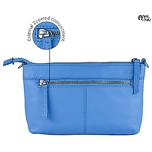 Mou Meraki Genuine Leather Crossbody Purse and Handbags - Crossover Bag Over the Shoulder Women