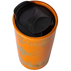 Disney Aladdin Travel Coffee Mug, 16oz - Insulated, Ceramic To-Go Cup with Lid - Gold Genie Lamp & Make A Wish Design - Gift for Teen, Adults & Mothers Day
