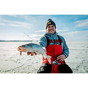 Northland Fishing Tackle Glass Buck-Shot Ice Fishing Jigging Spoon, Glo White, 3/32 Oz for Walleye, Perch, and Crappie