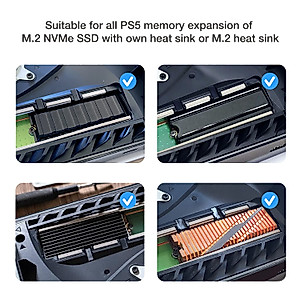 GRAUGEAR Metal Heat Dissipation Cover for PS5 M.2 SSD Expansion Slot | Fit for PlayStation 5 NVMe SSD with Heatsink | New Breathable Cellular Hole | Cooling and Dust Proof (Silver)