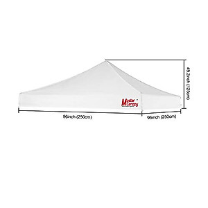 MASTERCANOPY Replacement Pop Up Canopy Top (8x8, White)