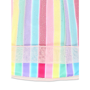 Barbie Girl's Rainbow Dress Up Fantasy Gown Nightgown Pajamas (6, Pink)