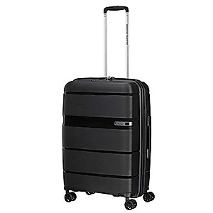 American Tourister Unisex_Adult Luggage Suitcase, Black (Vivid Black), M (66 cm-63 L)