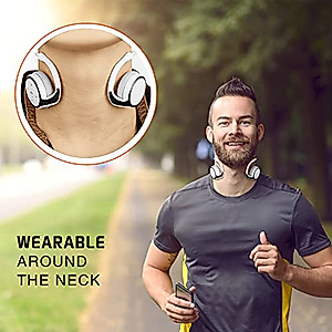 RTUSIA Small Bluetooth Headphones Wrap Around Head - Sports Wireless Headset with Built in Microphone and Crystal-Clear Sound, Foldable and Carried in The Purse, and 12-Hour Battery Life, White