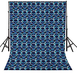 5x7 FT Geometric Vinyl Photography Backdrop,Overlapping Entangled Polka Dots Pattern in Modern Style Abstract Grunge Circles Background for Photo Backdrop Baby Newborn Photo Studio Props
