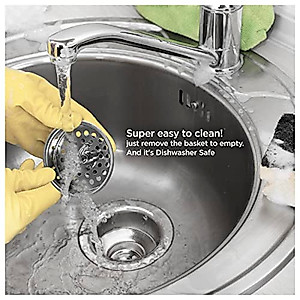 Highcraft 9763 Kitchen Sink (3-1/2 Inch) Stainless Steel Drain Assembly with Strainer Basket Spin and Seal with Threaded Stopper