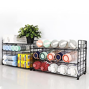 Vidor Adjustable Water Bottle Organizer Storage,3-Tier Wall-Mounted Water Bottle Storage Rack,Water Bottle Organizer for Cabinet,Suitable for Kitchen Countertops, Pantry, Bathroom