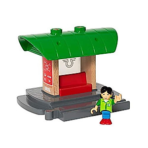 Brio World 33840 - Record & Play Train Station - 2 Piece Wooden Toy Train Accessory for Kids Ages 3 and Up