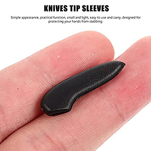 Hemoton Blade Knife Tip Protector Cover Plastic Knife Point Guard Reusable Cutter Tip Protecting Sleeves Sheath for Chef and Kitchen Utility Knives 50pcs Black