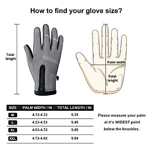 Winter Cycling Gloves for Men Women,Thermal Full Finger Bike Warm Gloves - Touch Screen Padded Bike Glove Water Resistant Windproof Anti-Slip for Running,Biking,Driving,Hiking,Mountaineering,Workout
