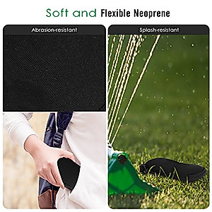 MoKo Eyeglass Soft Case, Zippered Neoprene Sunglasses Pouch with Clip for Men Women - Black