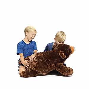 RB Royal Brooks Extra Large Stuffed Teddy Bear Hugging Toy Giant Sleeping Plush Body Pillow for Kids, Ideal for Bedroom Bed, 35 by 15 Inches Big Brown Fluffy and Soft for Boys Girl
