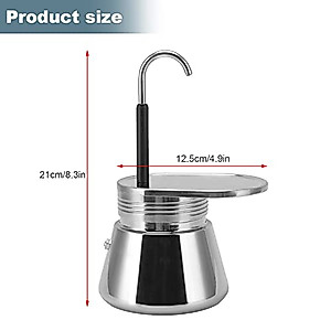 Stovetop Espresso Maker,8.3in Single Spout Stovetop Moka Pot,Stainless Steel Coffee Machine, Large Capacity Italian DIY Coffee Pot,Outdoor Brewed Coffee Cup for All Electric Ceramic Gas Stovet