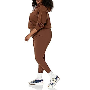 Amazon Essentials Women's Crop Hoodie Sweatshirt (Available in Plus Size), Deep Brown, Medium
