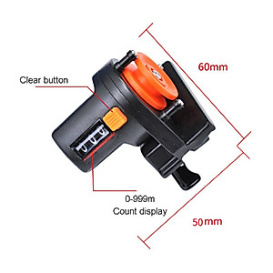 Demeras Fishing Digital Line Counter, Fishing 999m Fishing Line Depth Finder Electronic Guide for Rod Clip on Fishing Counter Trolling Sea Reel Digital Display Rapala Line Counter