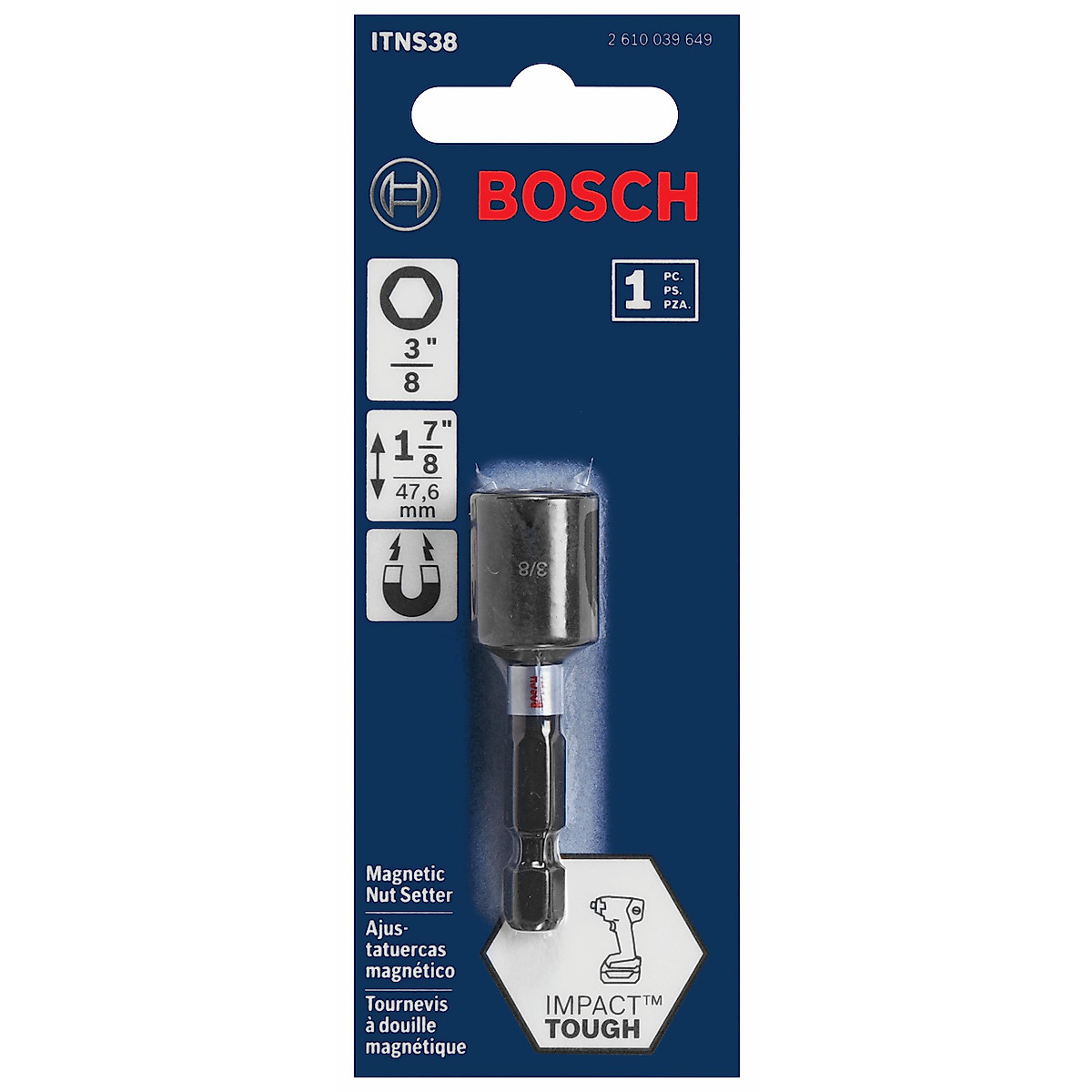 BOSCH ITNS38B 5-Pack 1-7/8 In. x 3/8 In. Impact Tough Nutsetters