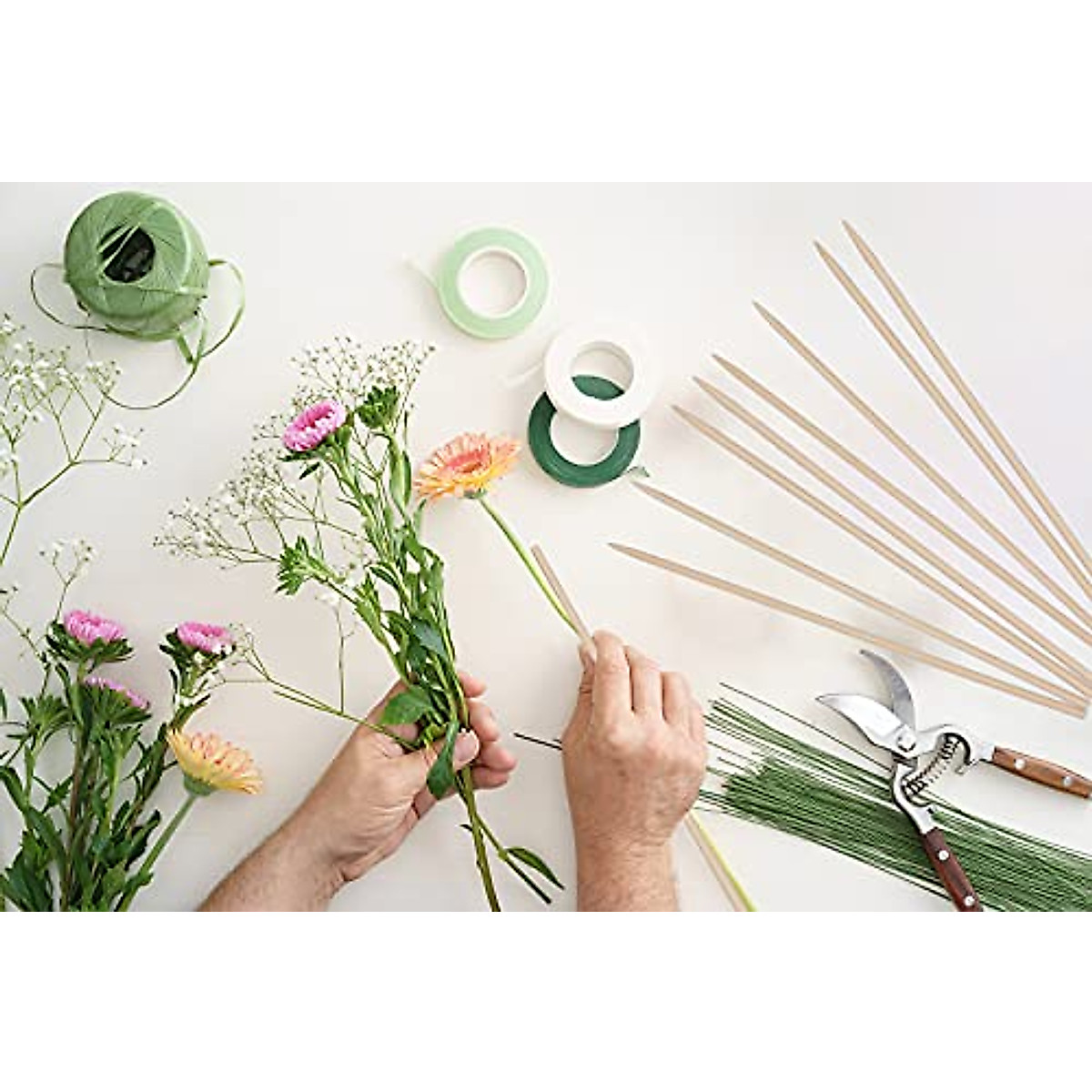 Bamboo Plant Stakes,HAINANSTRY Wood Plant Supports,Natural Bamboo Sticks for Plants/Floral/Potted Plant,Wooden Sign Posting Garden Sticks - 16 Inches 25 Pack