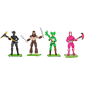 Fortnite Alchemist Squad Mode, 4 Figure Pack - 4 Inch King Flamingo, Prickly Patroller, Bigfoot, Elite Agent Collectible Action Figures, Plus 5 Harvesting Tools, 4 Weapons, 4 Building Materials
