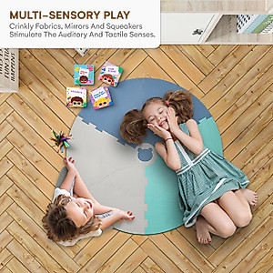 CHILDLIKE BEHAVIOR Premium Foam Play Mat - Baby Floor Mat, Playing Pen Foam Mats for Floor - Tummy Time Playmat Cushion Protection & Crawling Mat Tiles in Playroom - Soft Non-Toxic Play Mats
