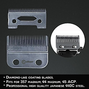 Caliber Pro 357 Magnum Clipper Blades - Cordless Clipper and Trimmer Professional Hair Cutting Blade - Spare Barber Blade for Men's Hair and Beard Grooming Clippers Kit (Replacement Blade)