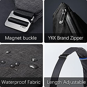 NIID D1 Men Crossbody Sling bag Chest Pack Slim Underarm Armpit Shoulder Backpack Multipurpose Sleek Casual Daypack for Travel Hiking (Dark Gray, Right Hand)