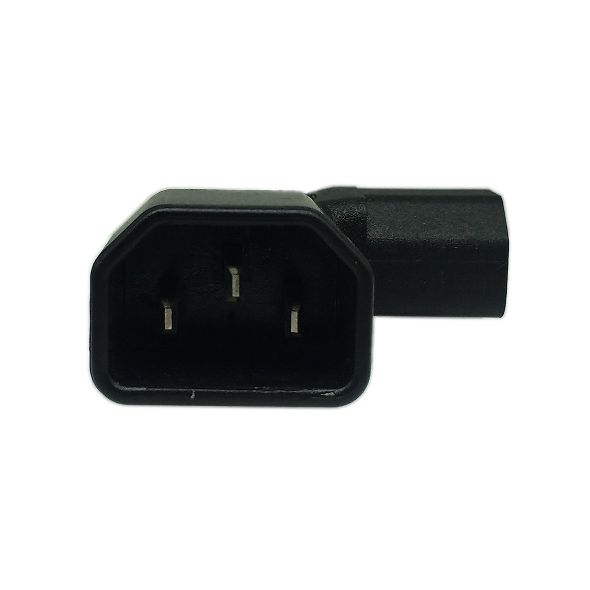 Cerrxian Left Angle IEC 320 C14 3 Pin Male to C13 Female PDU PSU UPS Power Extension Adapter Receptacle for LCD LED TV Wall Mount