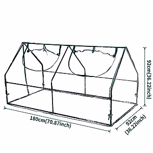 Portable Mini Greenhouse for Outdoors , 6.0' x 3.0' x 3.0' Small Greenhouse for Indoor Outdoor, Mini Clear Green house with PE Cover and Roll-Up Zipper Door for Winter Seedling, Flowers, Plant Growing