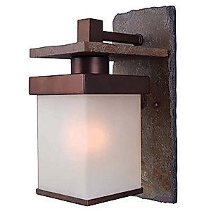 Kenroy Home 70283COP Boulder Lanterns, Medium, Natural Slate with Copper