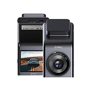 360 Dash Cam, 1296P FHD Car DashCam, 160° Wide Angle Car Camera, Color Night Vision, Built in WiFi GPS, Support Google Map, 24hr Motion Detection Parking Mode, Loop Recording(SD Card Not Included)