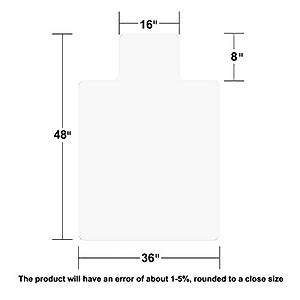BesWin Office Chair Mat for Hardwood Floor - 36"x48" Clear PVC Desk Chair Mat - Heavy Duty Floor Protector for Home or Office - Easy Clean and Flat Without Curling