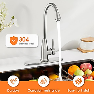 Lanceler Sink Faucet Hole Cover Deck Plate Brushed Nickel 10 Inch 1 or 3 Faucet Escutcheon for Bathroom or Kitchen Vanity Sink Faucet Stainless Steel