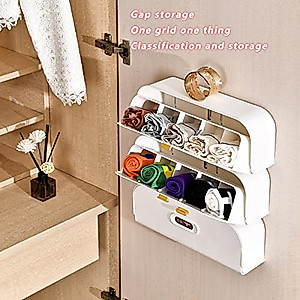 ACGrade organizer,Wall-mounted Clamshell underwear Sock Organizer Box,Home wardrobe sock organizer,Closet Storage Bin,for Socks, Underwear,Ties,Belts(3pcs) 12.6x4.7x3.5 inch