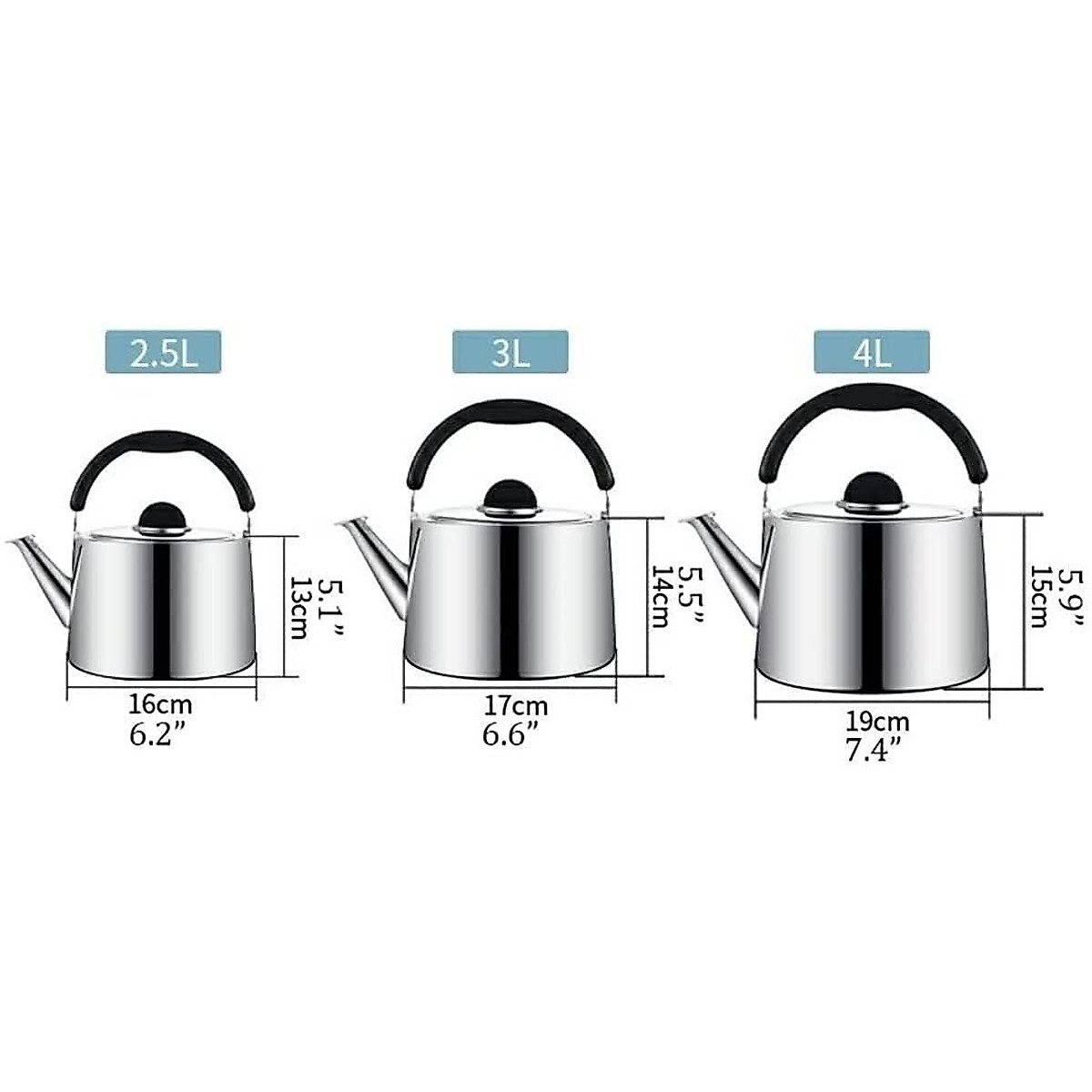 Tea Kettle Stovetop Whistling Tea Kettle Stainless Steel Whistling Tea Kettle Stove Top Kettle Teapot With Ergonomic Handle For Home Stove Top Kettle Tea Kettle for Stove Top