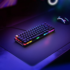 Glorious Custom Gaming Keyboard - GMMK 60% Percent Compact - USB C Wired Mechanical Keyboard - RGB Hot Swappable Switches & Keycaps - Black Metal Top Plate