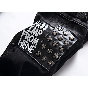 Liuhond Men's Slim Fashion Ripped Straight Holes Stretchy Jeans(36, Dark Grey)